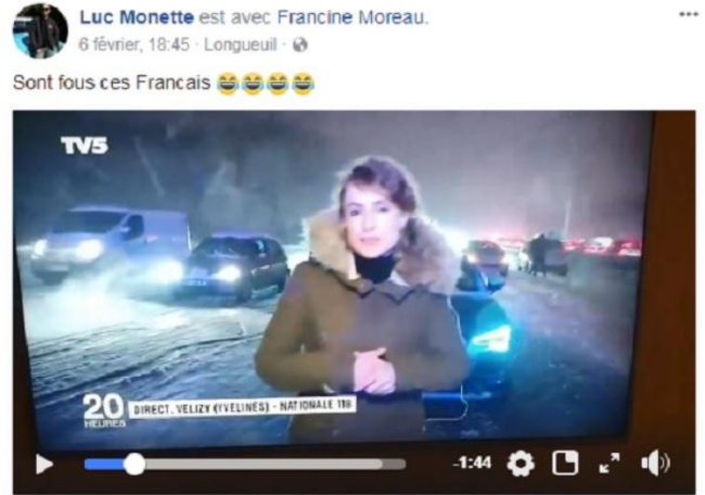 WATCH Quebec mans mockery of French TV snowstorm coverage goes viral